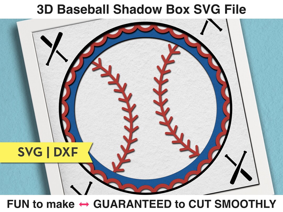 3D Baseball Shadow Box SVG Files for Cricut Projects Sports Layered 3d ...