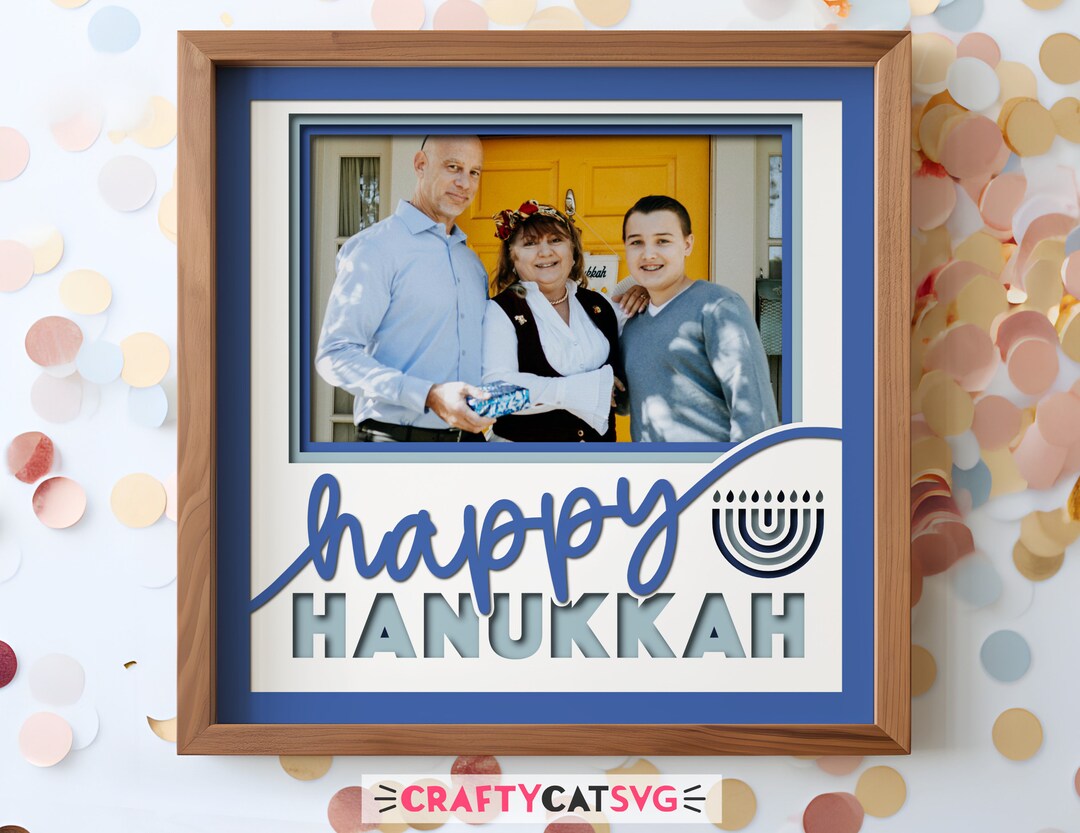 Hanukkah Shadow Box SVG Files for Cricut Projects, Photo Frame SVG ...