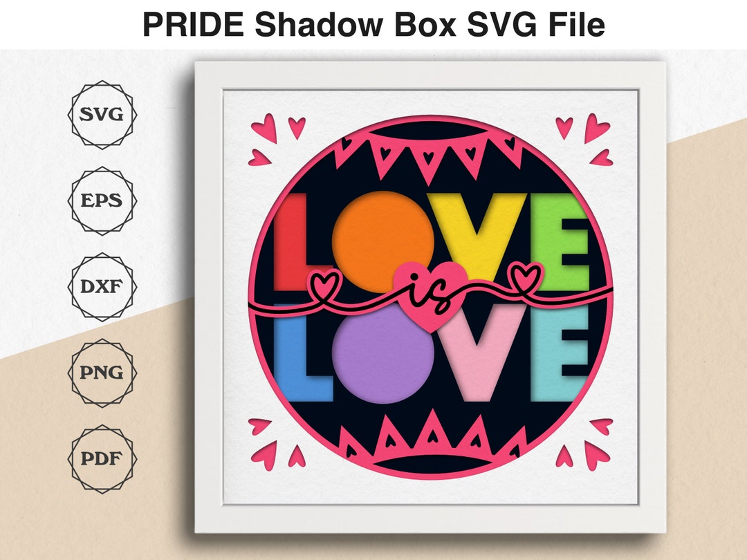 Love is Love Shadow Box SVG Files for Cricut Projects, Wedding Display ...