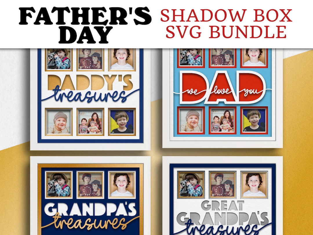 Father's Day Shadow Box SVG Bundle: Multi Photo Frame Gift - Etsy
