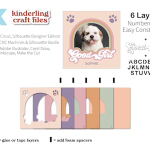 Retro Dog Photo Frame SVG 3D Shadow Box SVG Dog Remembrance Gift for ...