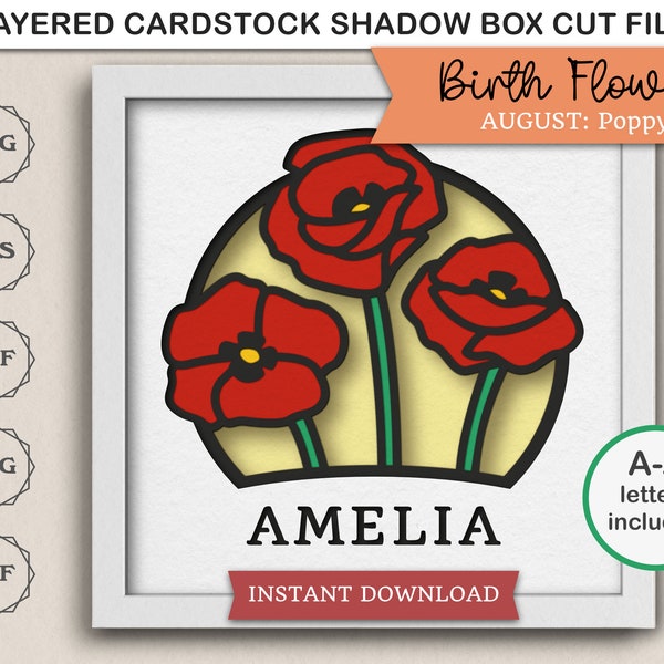 Poppy Shadow Box Svg - Etsy