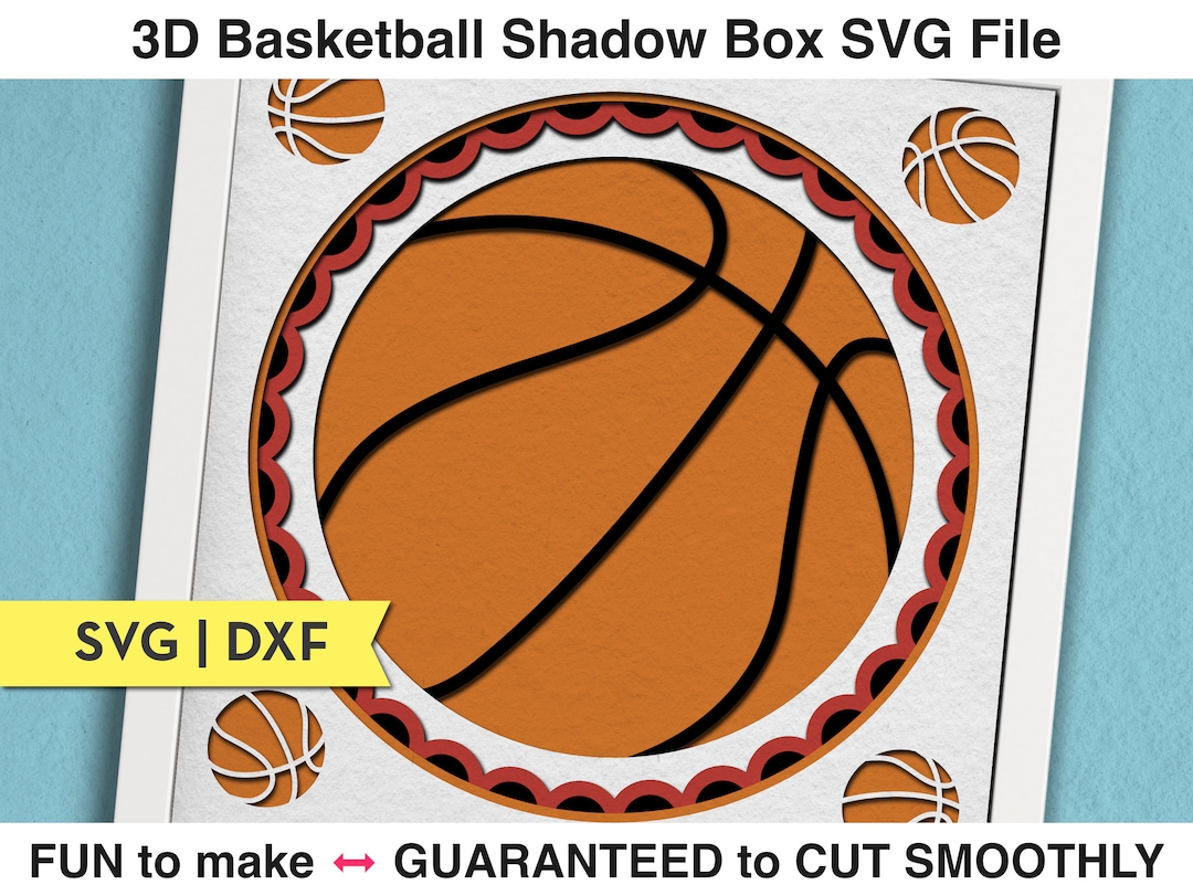 3D Basketball Shadow Box SVG Files for Cricut Projects Sports Layered ...