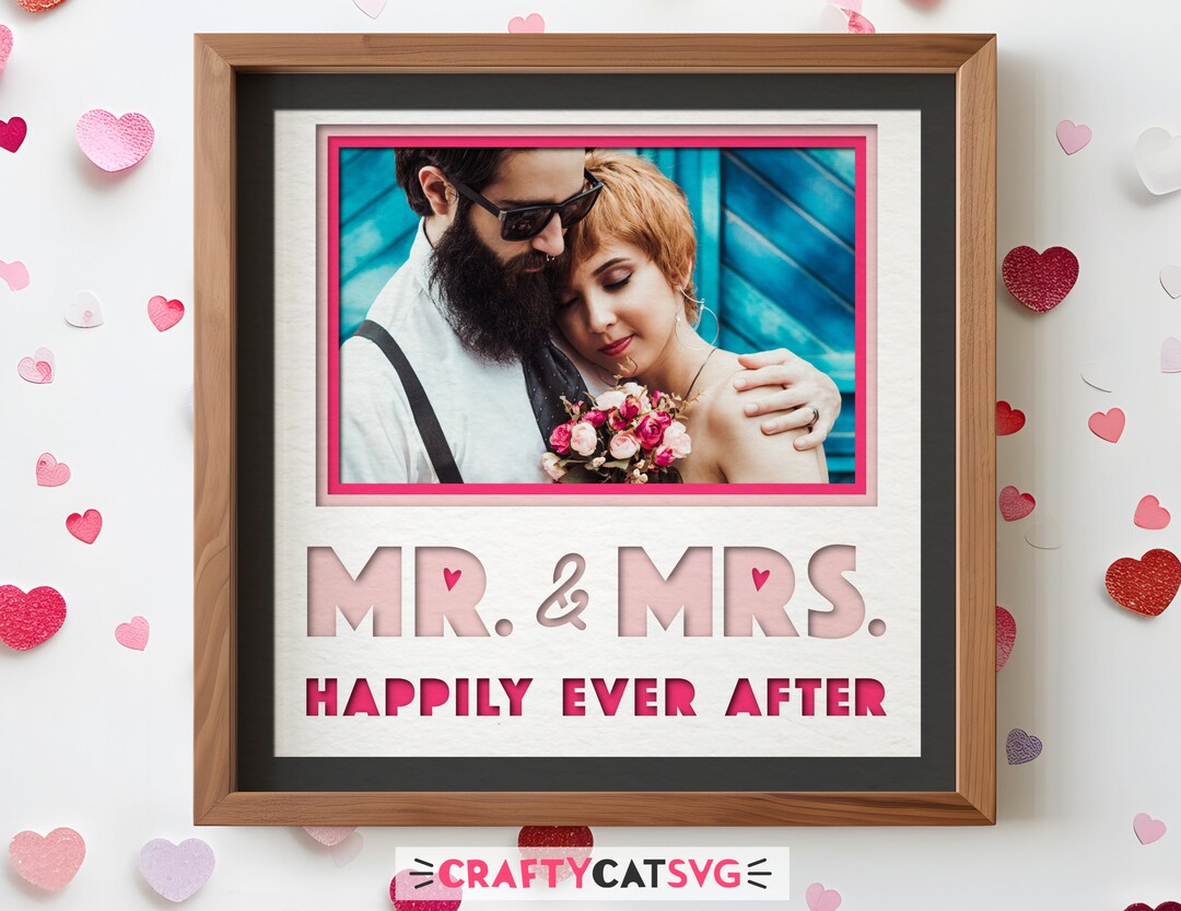 Wedding Shadow Box SVG: Personalized Photo Frame, Cricut Ready (digital ...