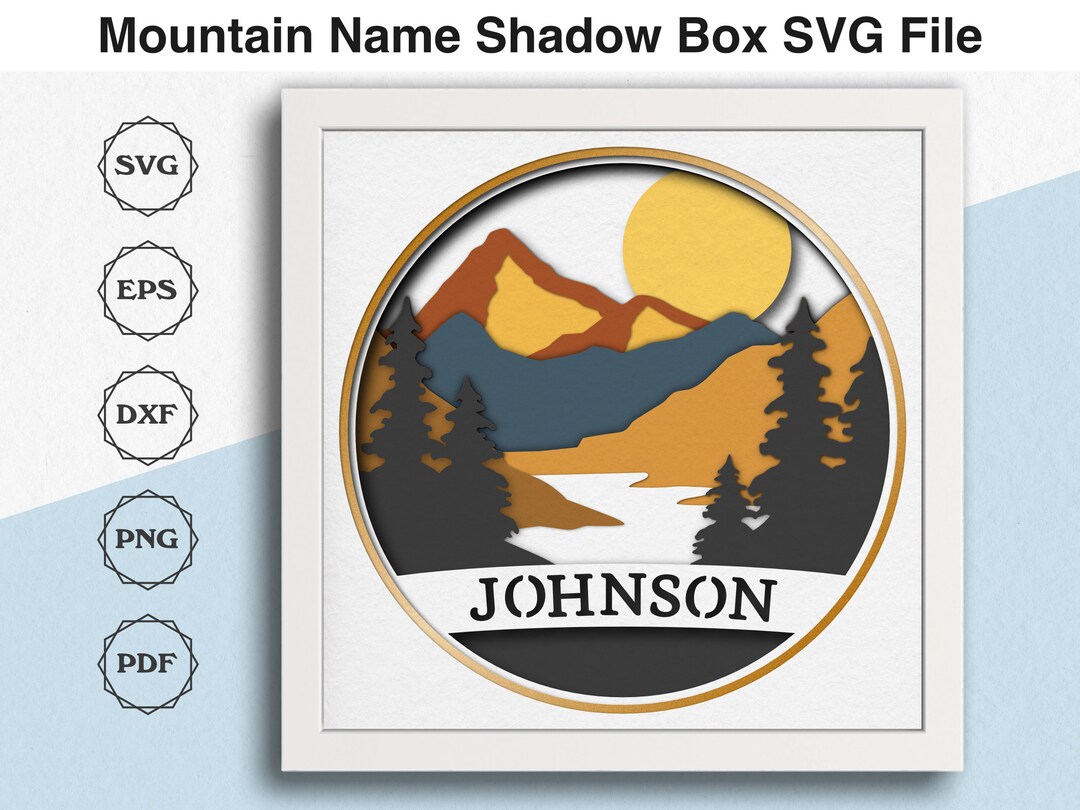 Mountain Name Sign Shadow Box SVG: Layered Paper Art (digital Download ...