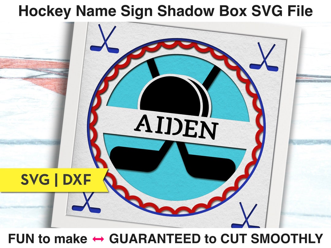 3D Hockey Shadow Box SVG for Boys and Girls Sports Custom Name Layered ...
