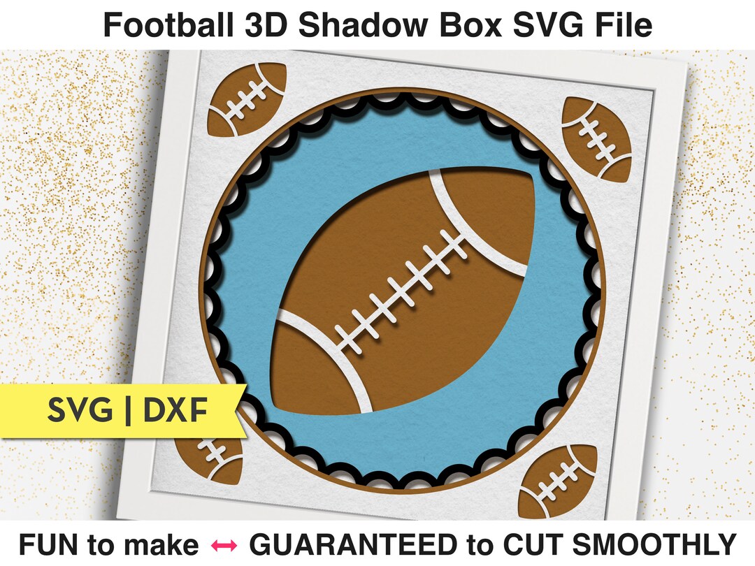 3D Football Shadow Box SVG Layered Cardstock SVG Shadow Box Template ...