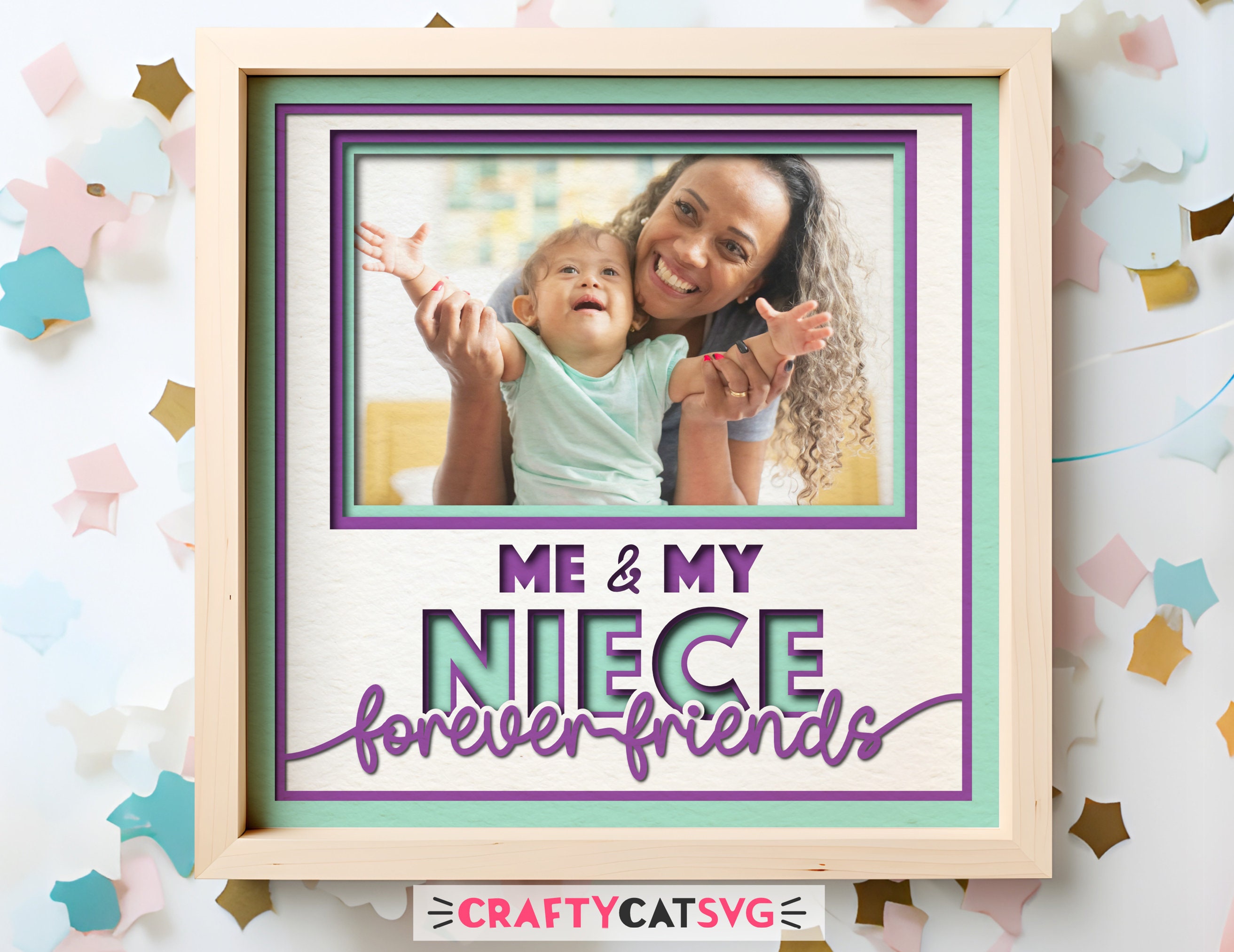 Aunt & Uncle Photo Shadow Box SVG: Niece/nieces Gift, Cricut Template ...