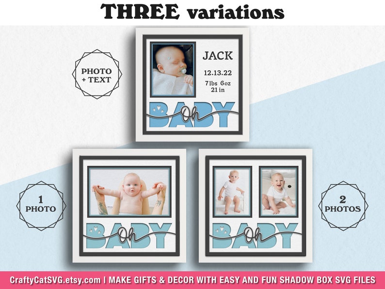 Baby Shadow Box SVG File for Cricut Projects or Scrapbooking - Etsy