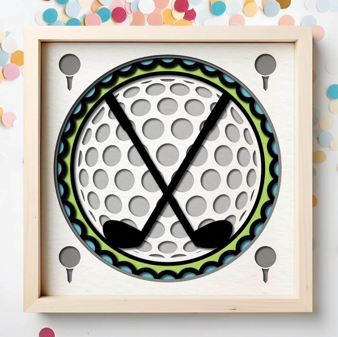 3D Golf Shadow Box SVG: Personalized Golfer Gift, Sports Room Decor ...