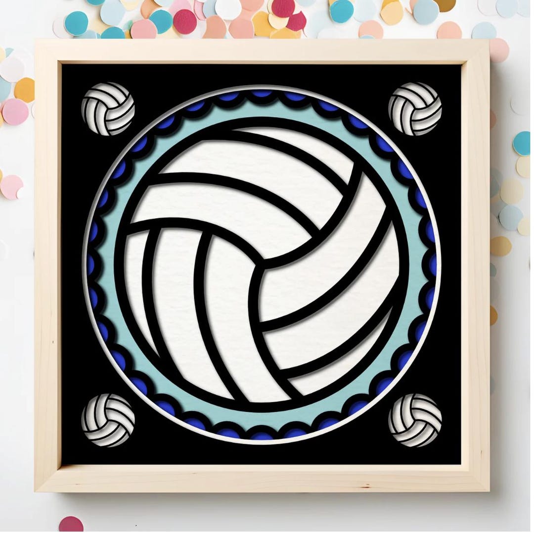 3D Volleyball Shadow Box SVG: Layered Paper Art, Cricut Project ...