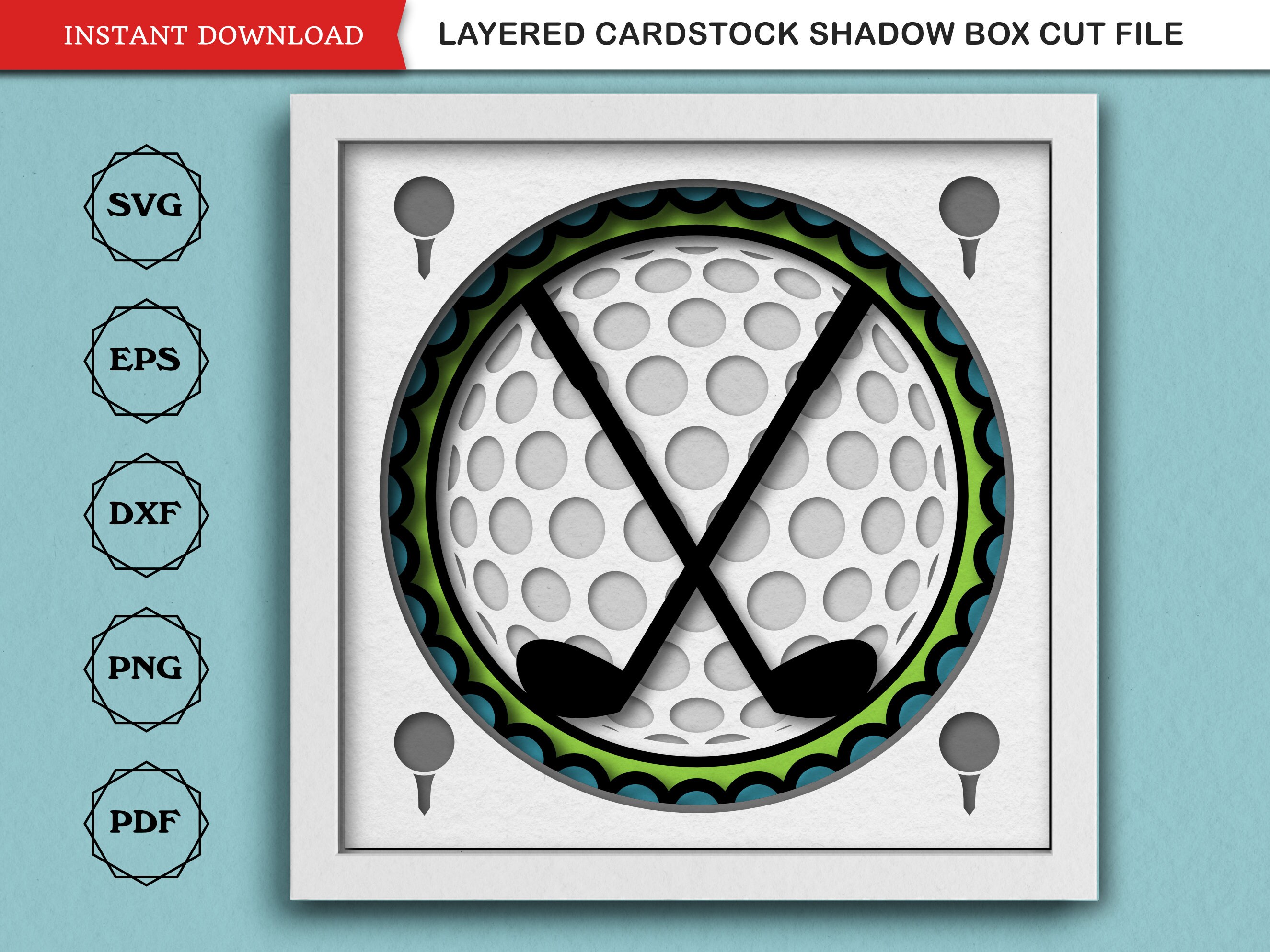 3D Golf Shadow Box SVG File for Cricut Projects Custom Name - Etsy UK