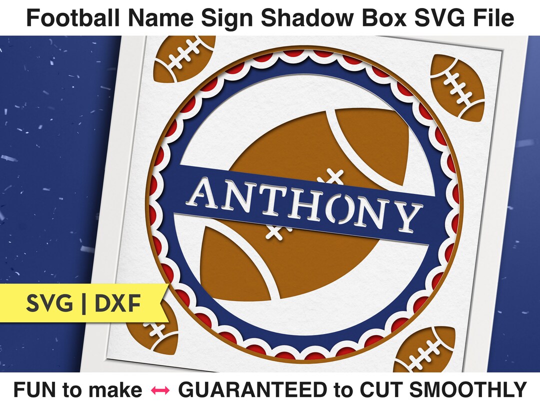 3D Football Shadow Box SVG Layered Paper SVG Shadow Box Template Files ...
