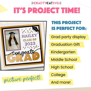 Graduation Photo Shadow Box SVG File: DIY Party Decor, Gift for Grad ...