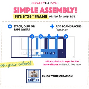 Brother Shadow Box SVG Files for Cricut Projects, Handmade Personalized ...