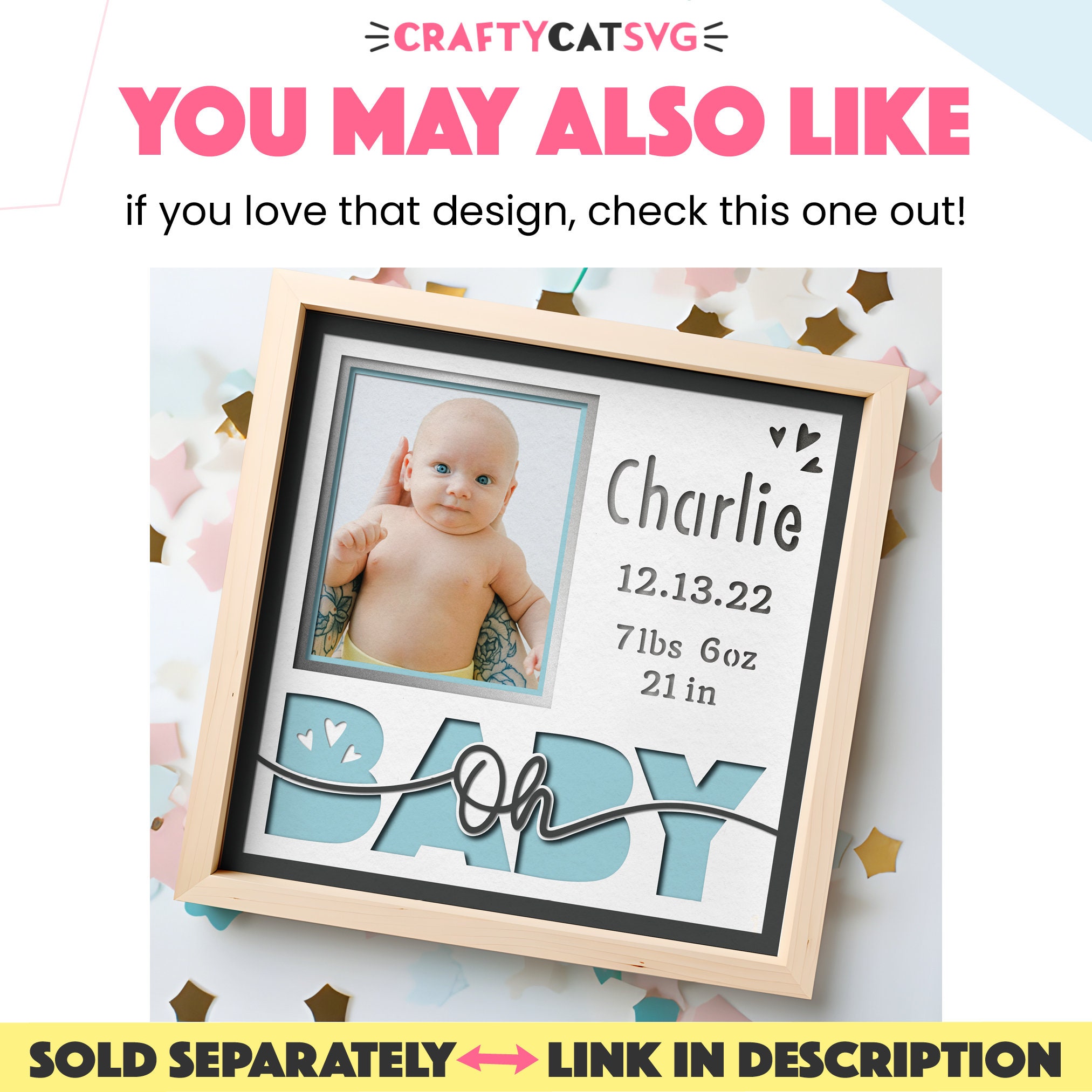 Baby Ultrasound Shadow Box SVG: Pregnancy Announcement Decor (digital ...