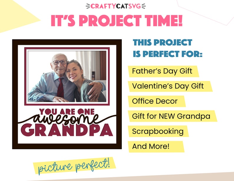 Grandpa Shadow Box SVG, Father's Day Gift, 3D Picture Frame (digital ...