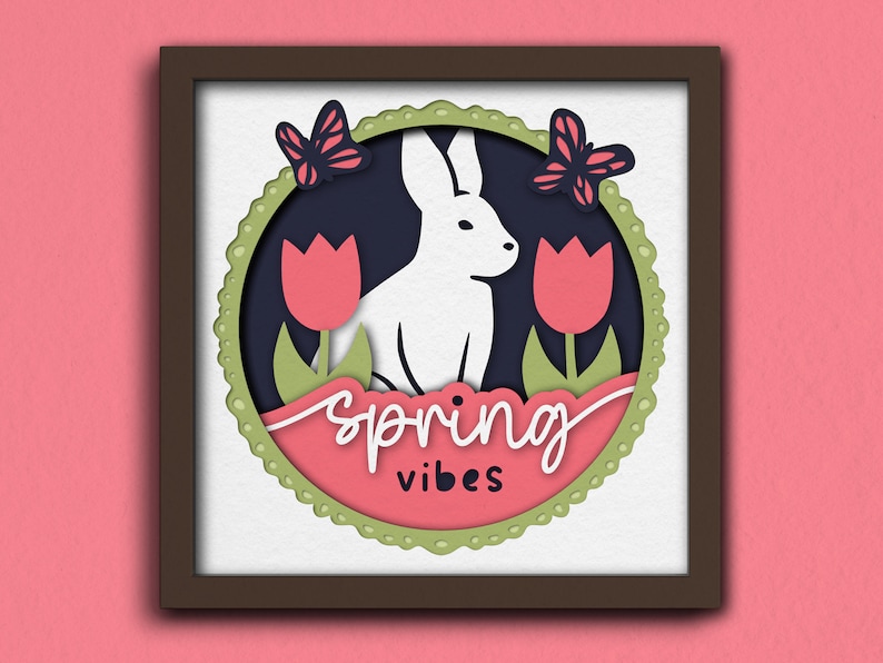 Spring Shadow Box SVG Welcome Sign Door Hanger 3D Layered - Etsy