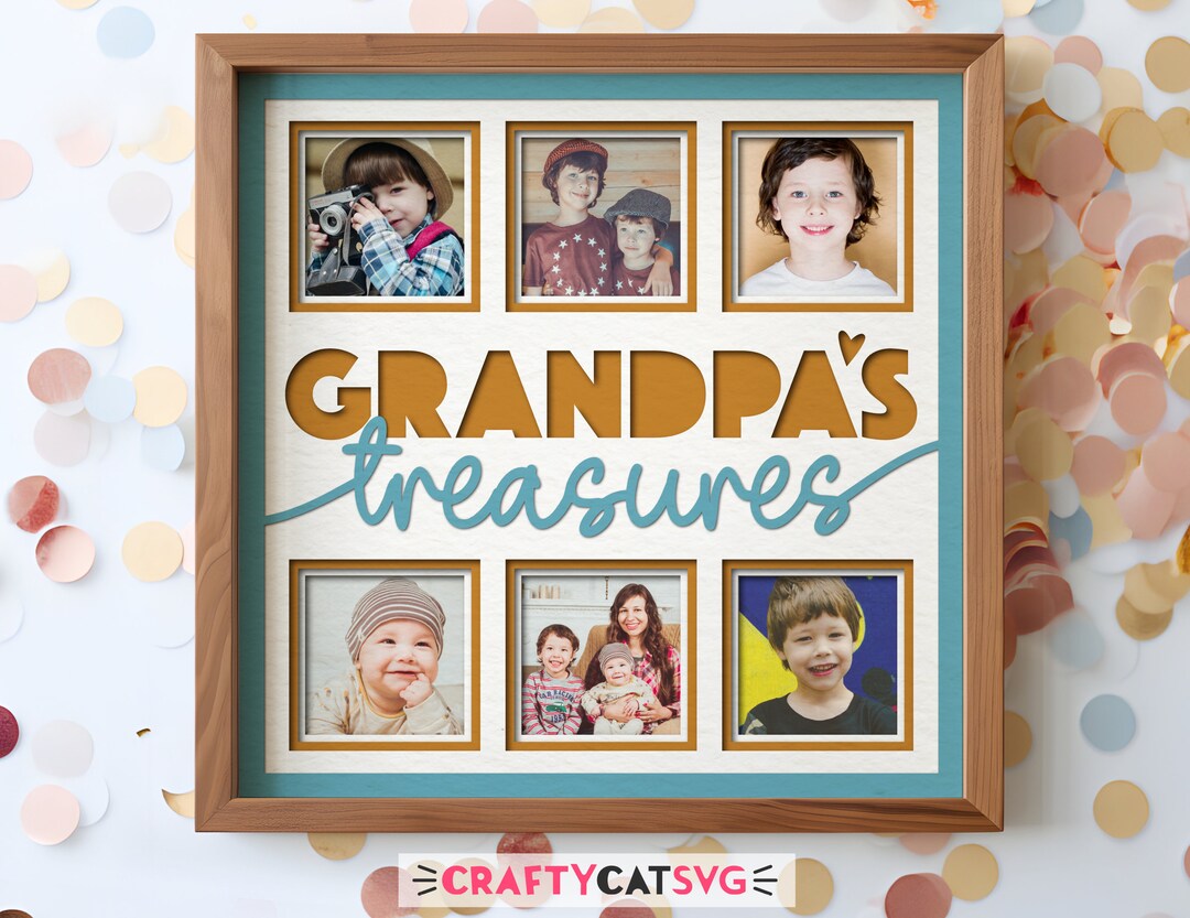 Grandpa Shadow Box SVG: Multi Photo Frame Gift (digital Download) - Etsy