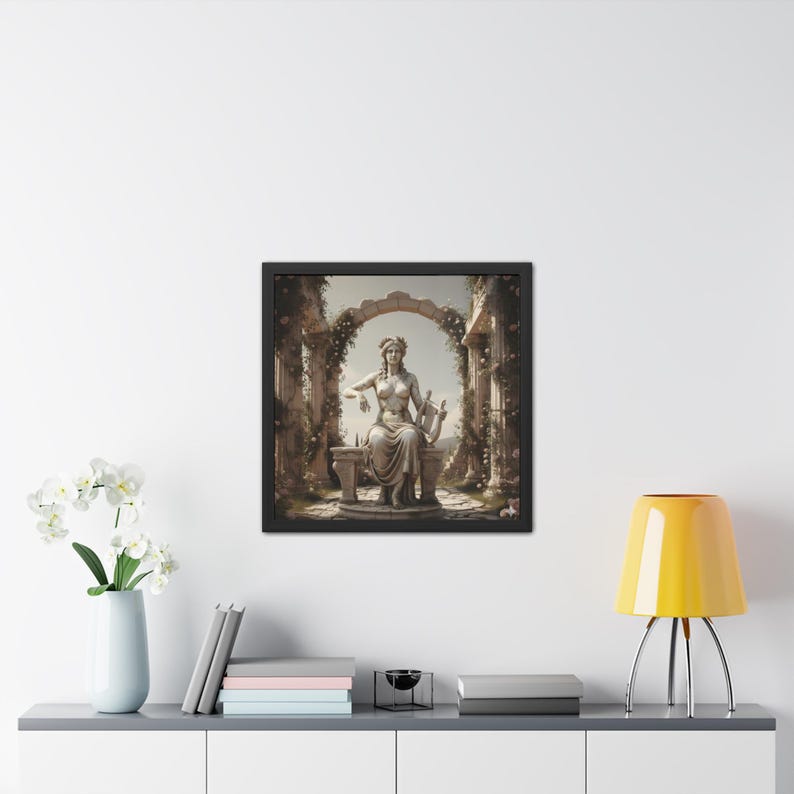 Classical Goddess Statue Framed Poster | Neoclassical Arch Mosaic Art ...