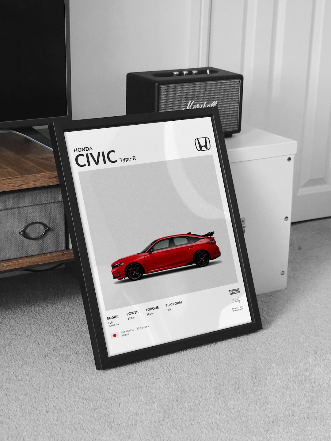 Honda Civic Type R FL5 Rallye Red - Etsy