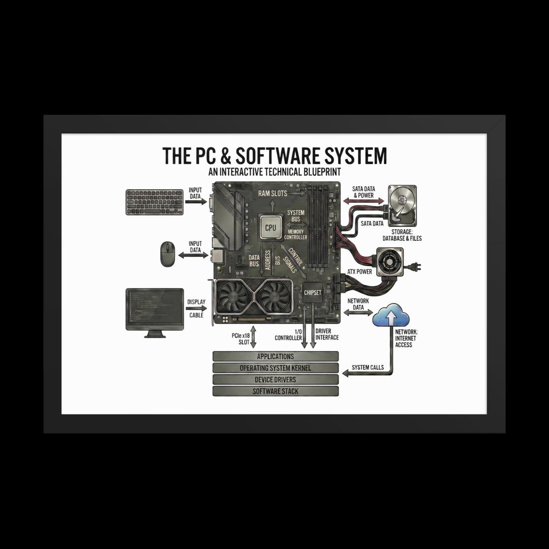 Framed Coding Computer Programming Poster Gift for Him, Computer ...