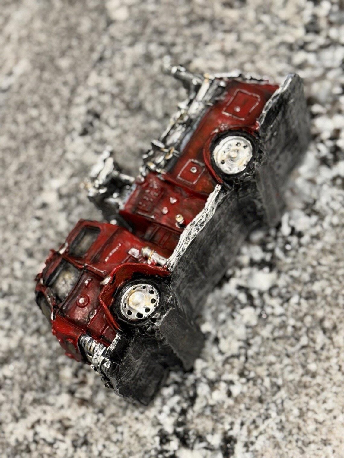 Vintage-style Resin Fire Truck Figurine – Decorative Firefighter Décor ...