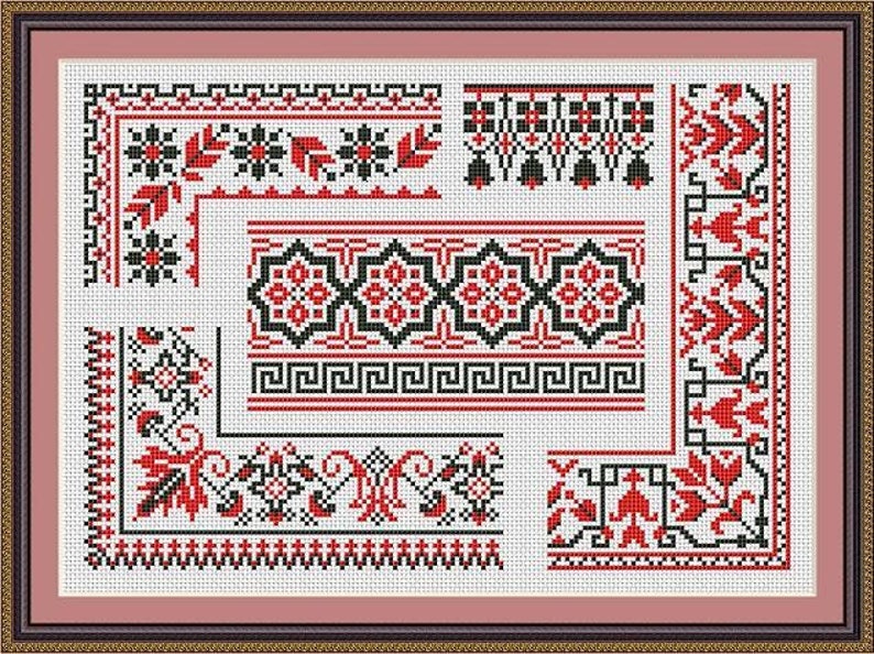 Cross Stitch Pattern Antique Repeating Borders Samplers 1 Thru - Etsy