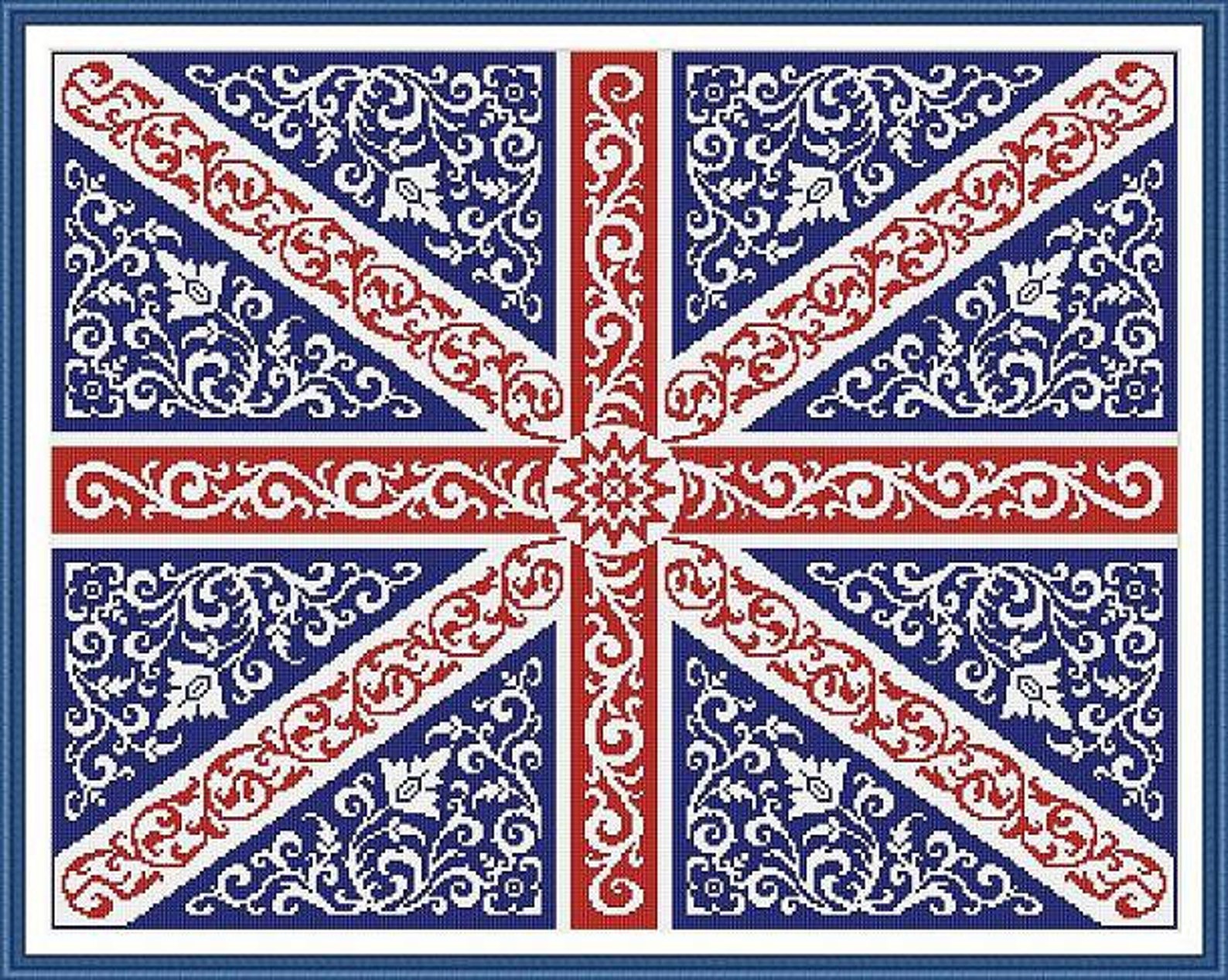 UK British Flag Union Jack Flag Cross Stitch Pattern Large - Etsy