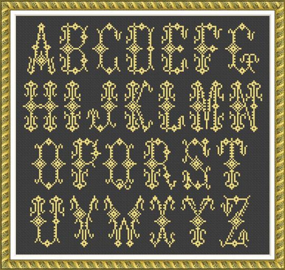 Antique Letters Alphabet All Letters Monograms 6 Designs Counted Cross ...