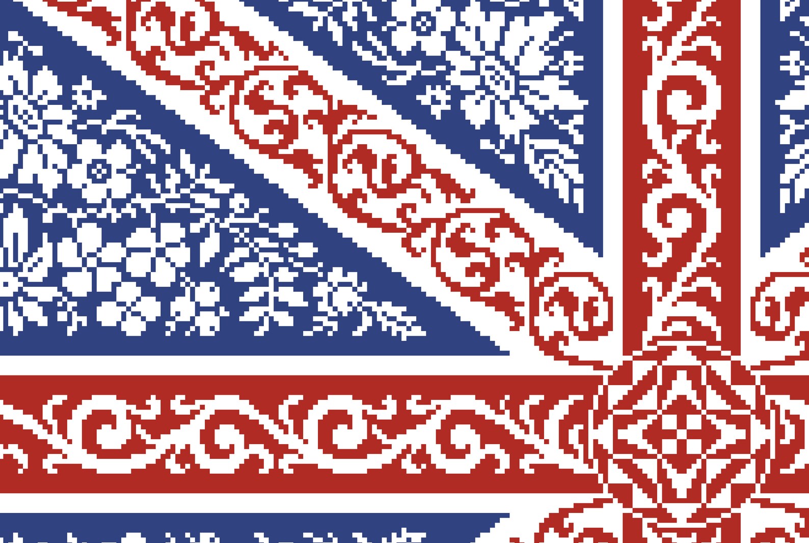 UK British Flag Union Jack Flag Cross Stitch Pattern Large Design ...