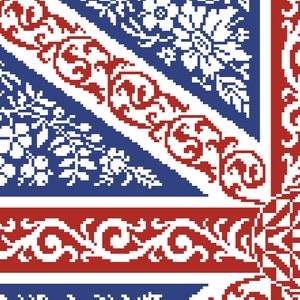 UK British Flag Union Jack Flag Cross Stitch Pattern Large Design ...