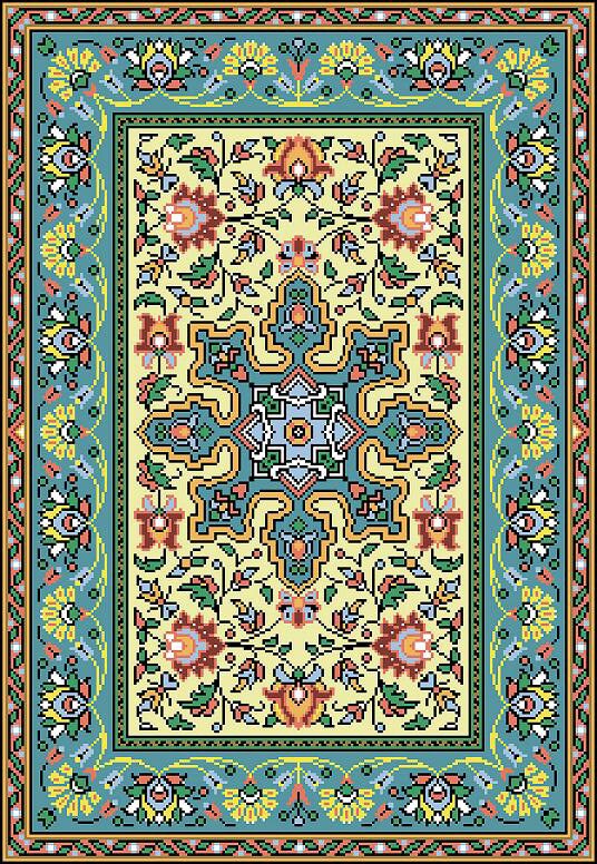 French Vintage Floral Rug Adaptation Circa 1887 Counted Cross - Etsy India