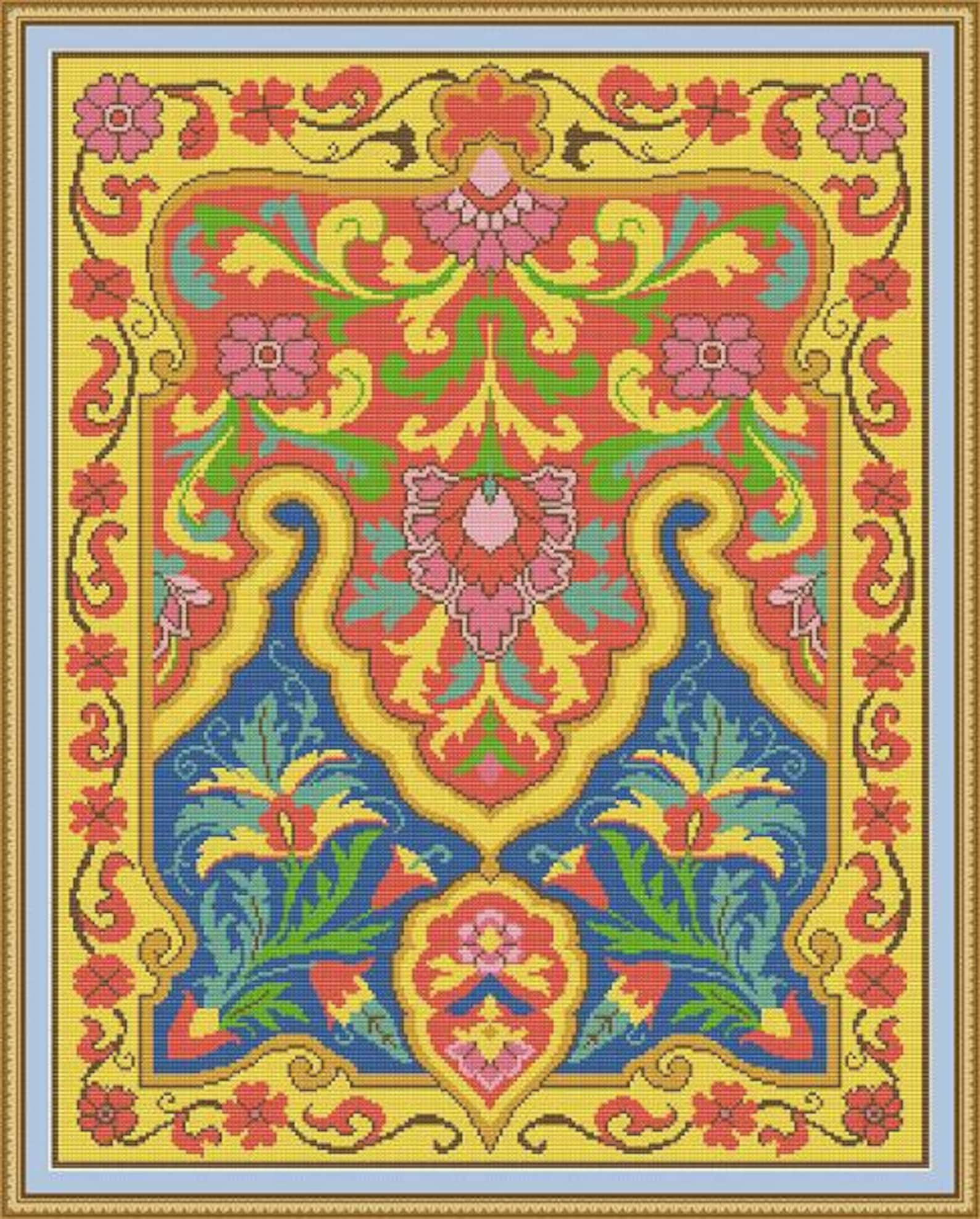 Antique Rug Rectangle Design 1 Large Floral Rug Adaptation - Etsy