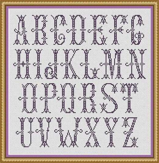 Antique Letters Alphabet All Letters Monograms 6 Designs Counted Cross ...
