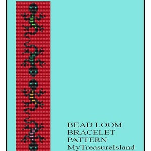 Bead Loom Bracelet Gecko Lizard Play Pattern Chart PDF - Etsy