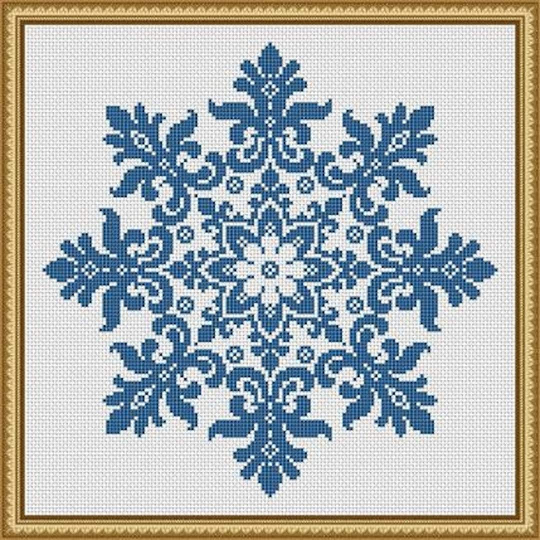 Snowflake Cross Stitch Pattern Floral Snowflake Monochrome Vintage ...