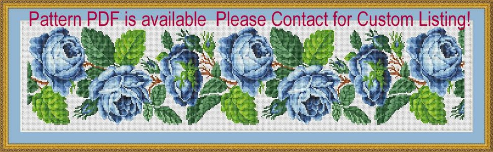Berlin Woolwork Pink Roses Floral Border Panel Cross Stitch - Etsy