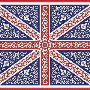 UK British Flag Union Jack Flag Cross Stitch Pattern Large - Etsy