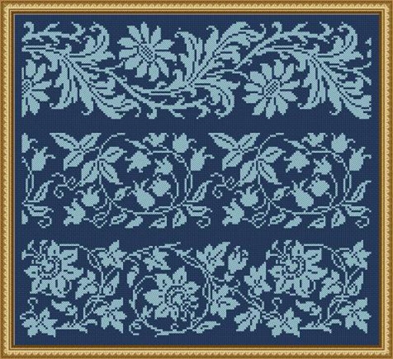 Large Floral Borders Sampler 1 Repeating Motifs Decorative Borders ...