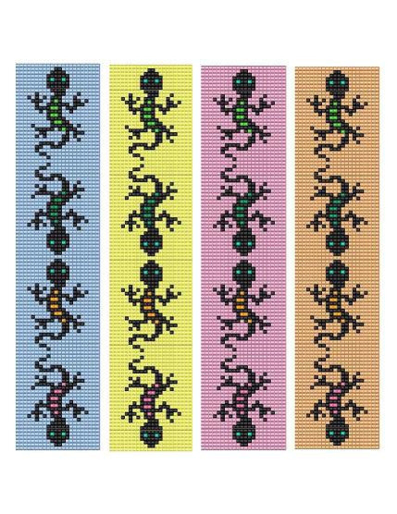 Bead Loom Bracelet Gecko Lizard Play Pattern Chart PDF | Etsy