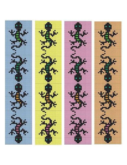 Bead Loom Bracelet Gecko Lizard Play Pattern Chart PDF - Etsy
