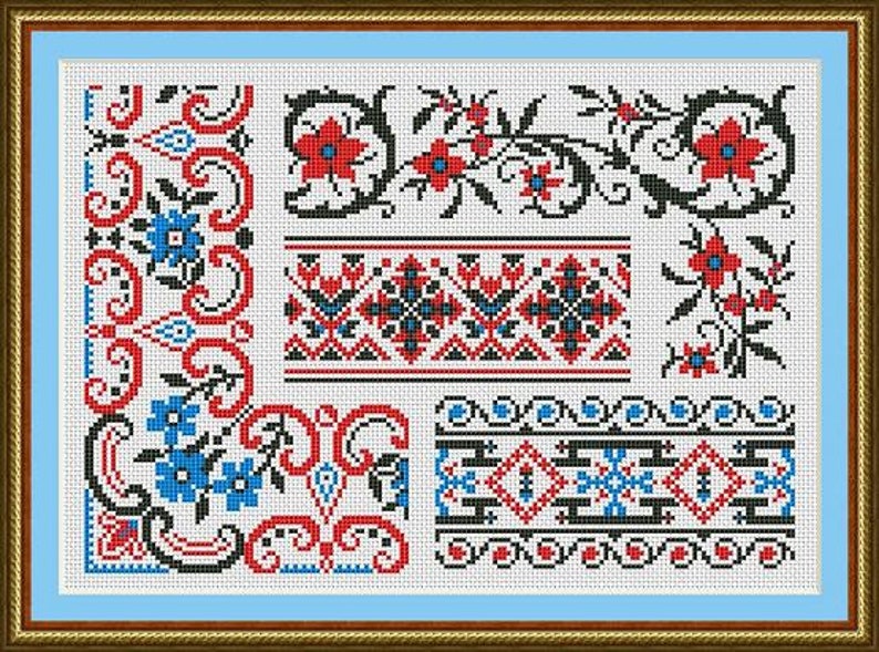 Cross Stitch Pattern Antique Repeating Borders Samplers 1 Thru - Etsy