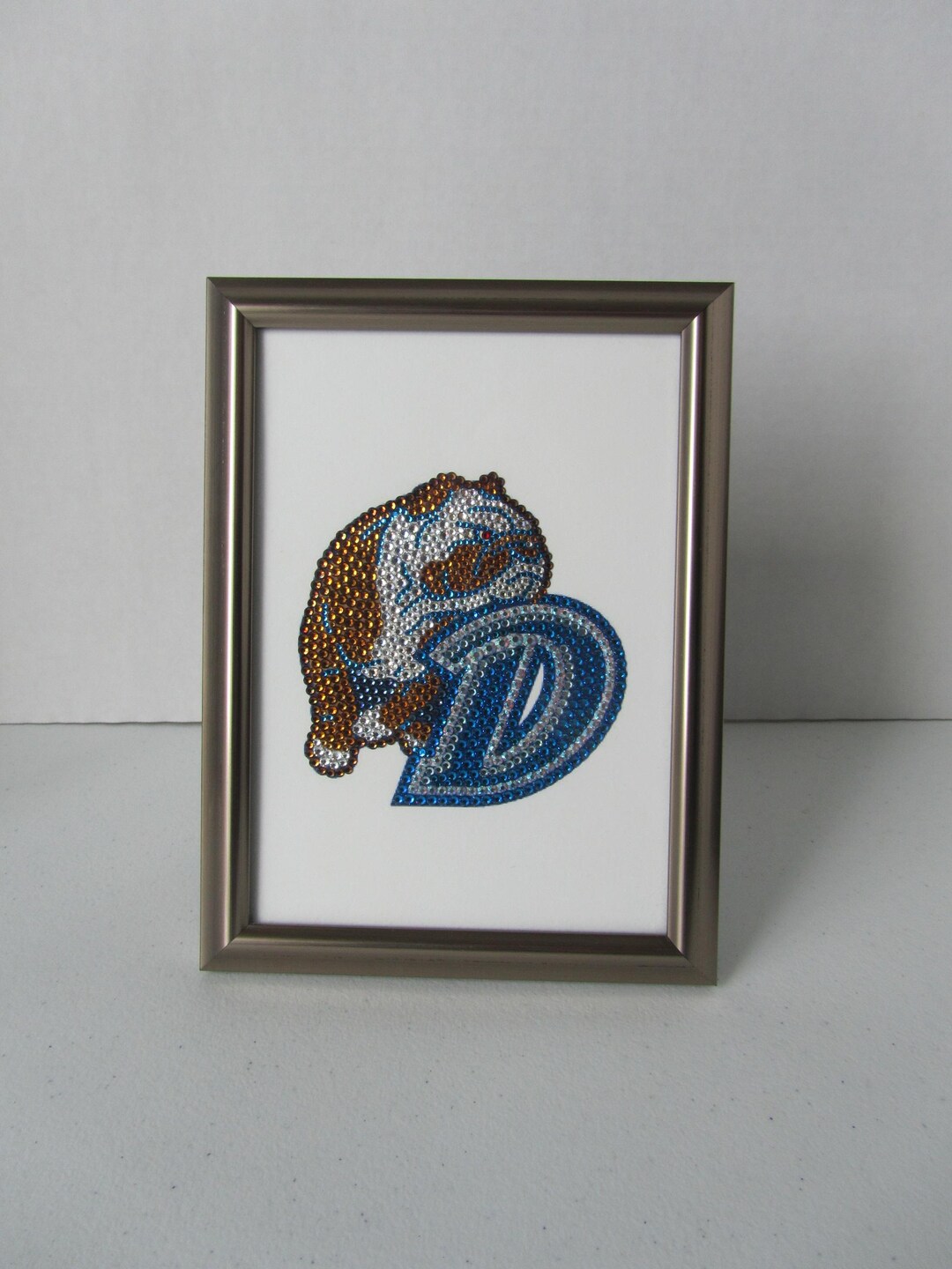 Drake Bulldogs Mascot Symbol Swarovski Art Painting Framed Picture ...