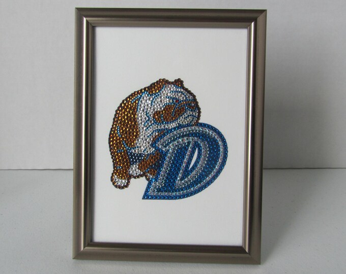 Drake Bulldogs Mascot Symbol Swarovski Art Painting Framed Picture ...