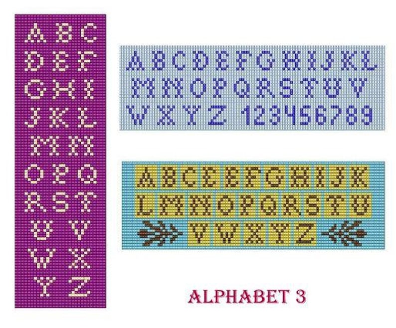 Bead Loom Bracelet Alphabet 5 Designs All Letters Alphabets Bracelet ...