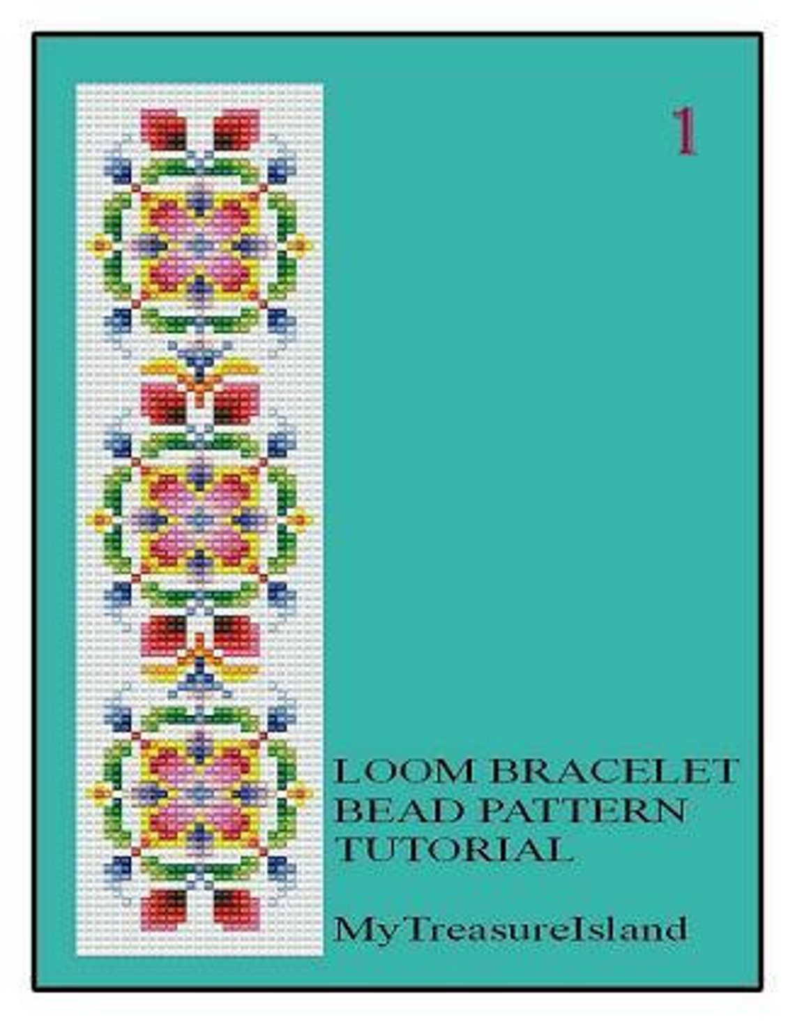 Bead Loom Vintage Motif 1, 2, 3 Multi-color Bracelet Pattern PDF - Etsy