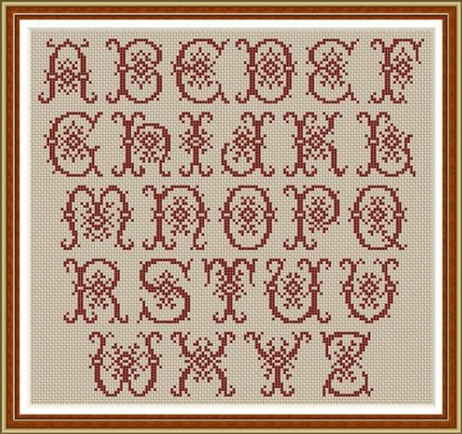 Antique Letters Alphabet All Letters Monograms 6 Designs Counted Cross ...
