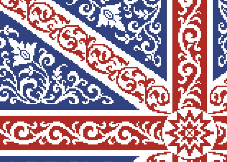 UK British Flag Union Jack Flag Cross Stitch Pattern Large Design ...