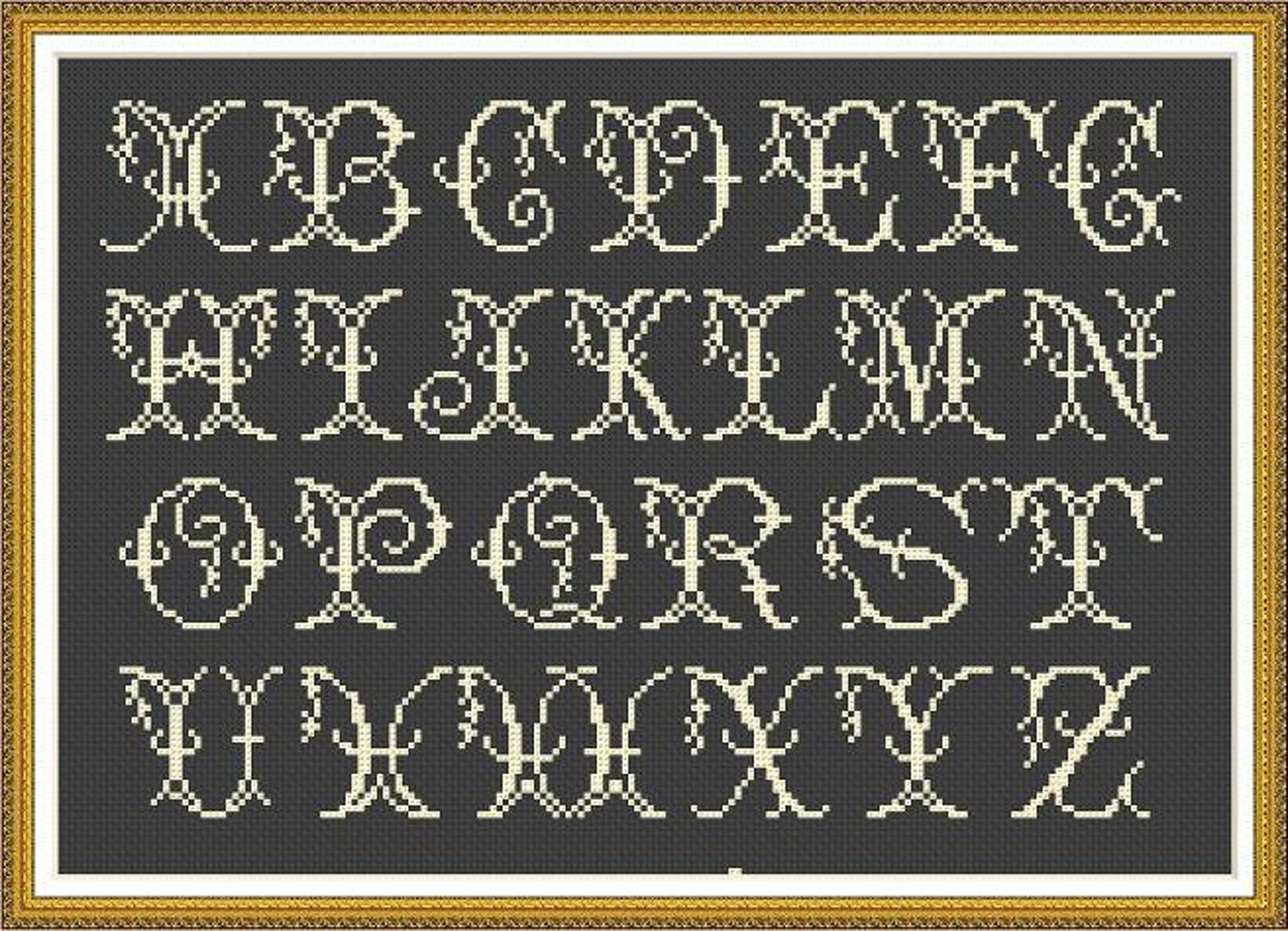 Antique Letters Alphabet All Letters Monograms 6 Designs Counted Cross ...